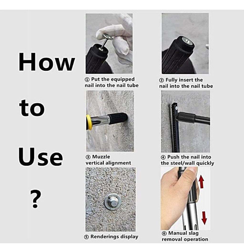 M Mall 7.3MM/8.5MM Steel Nail Gun Rivet Tool Nail Puncher Paku Dinding ...