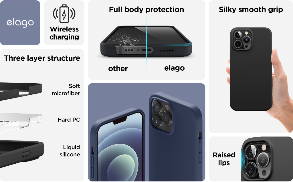 elago iP13 PM Case, Compatible with iPhone 13 Pro Max Case, Liquid ...
