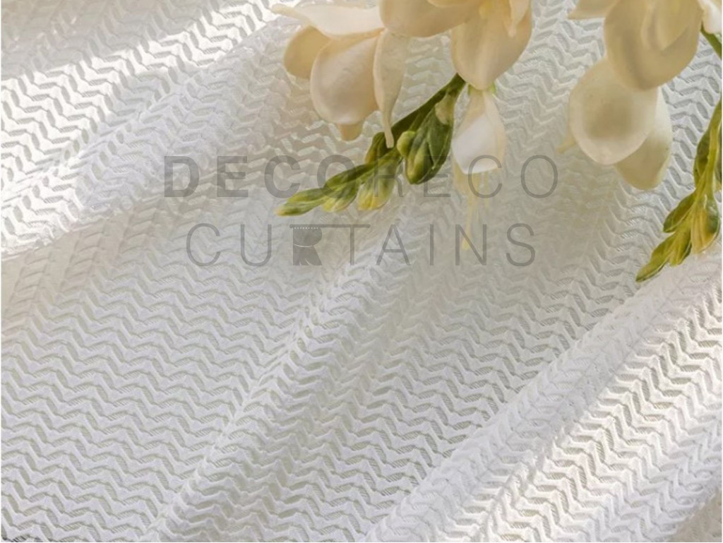 Langsir Sheer Gold Line Lining Curtain Fish Bone W130cm x H230cm ...