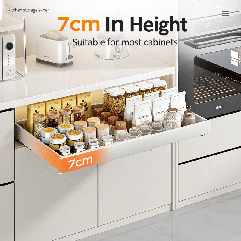 Cambond【Scalable】Kitchen Storage Rack with Slide Rails Pull-out Basket ...