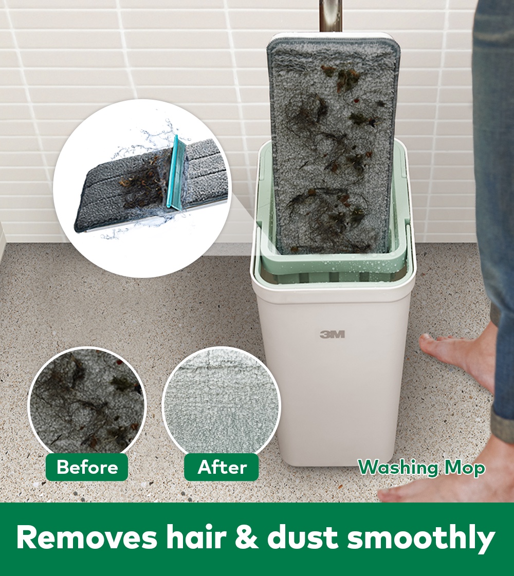 3M™ Scotch-Brite™ Hands-Free Mop with Compact Bucket, Self-Cleaning Mop ...