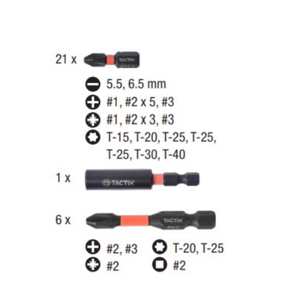 TACTIX Impact Bit Set (28 pieces) | Shopee Malaysia