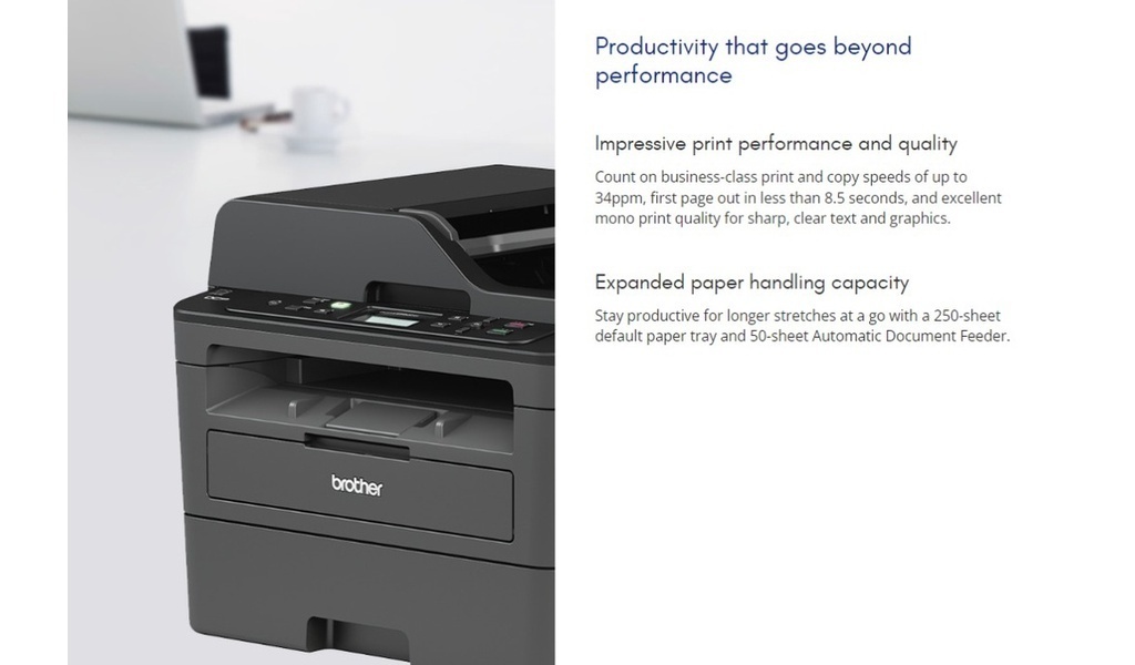 Brother LaserJet DCP-L2640DW / DCP-L2550DW All In One Mono Wireless Laser Printer/ Print Scan ...