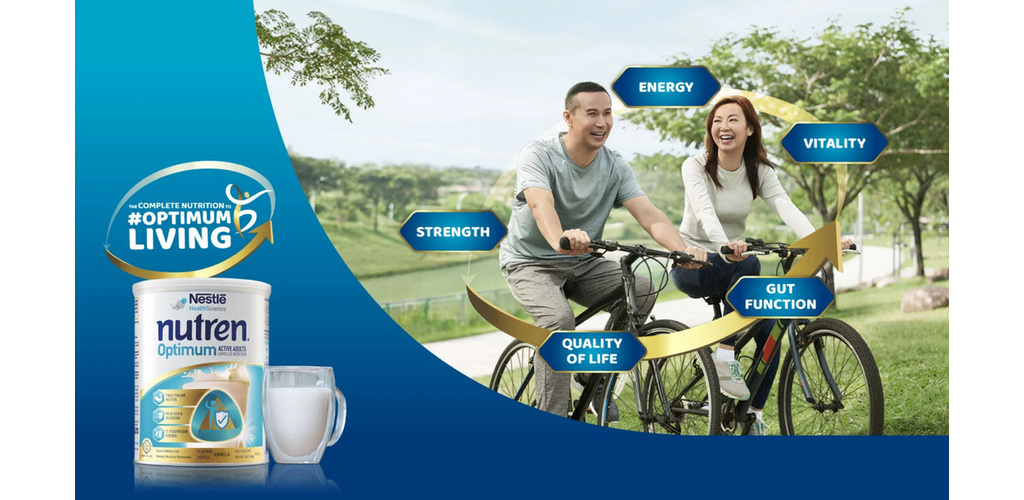 NESTLE Nutren Optimum Vanilla Complete Nutrition, Whey Protein I Muscle Strength 800g (Bundle of ...