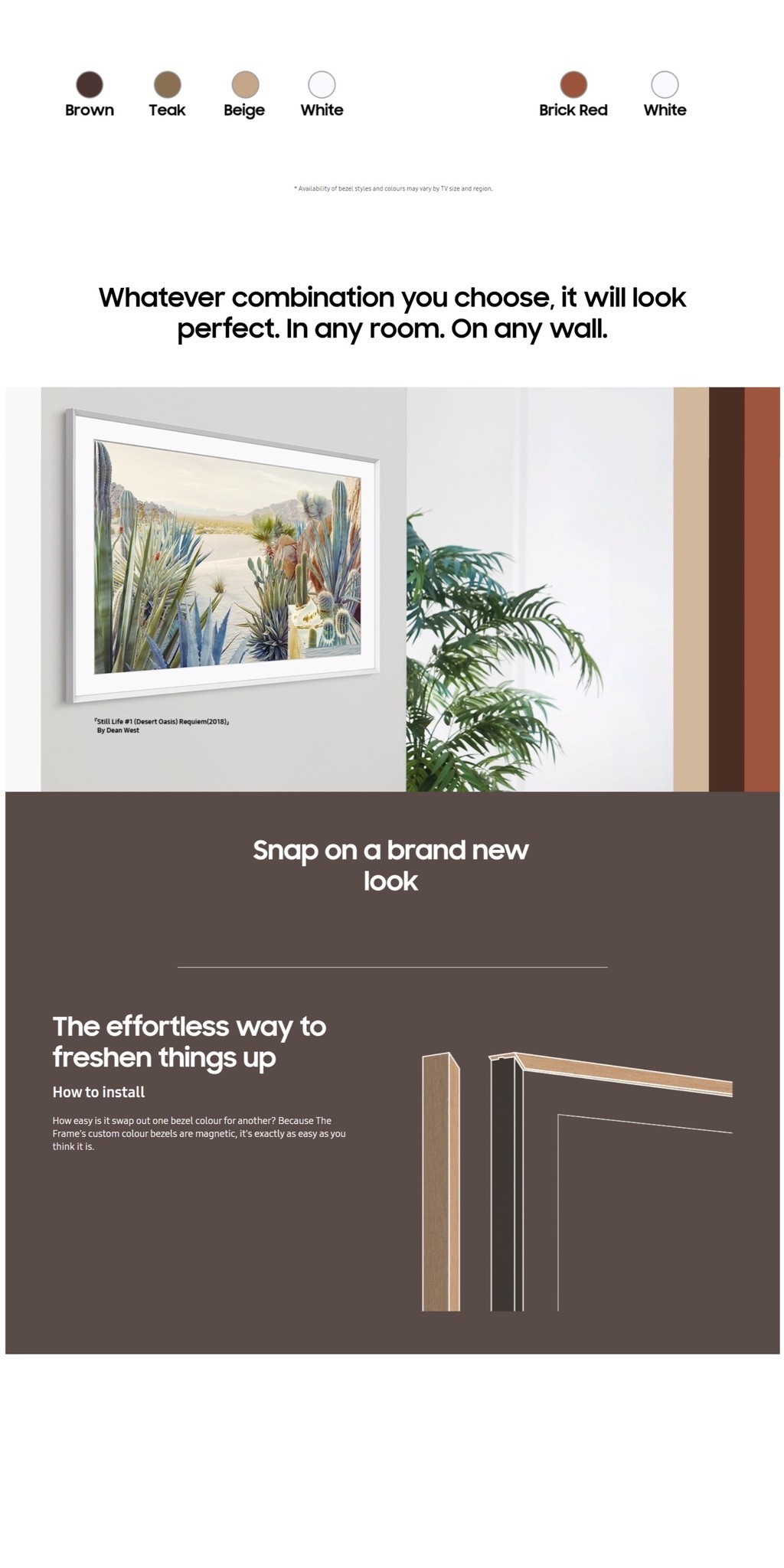 Samsung Customizable White (Beveled) Frame 55" / Easy magnetic ...