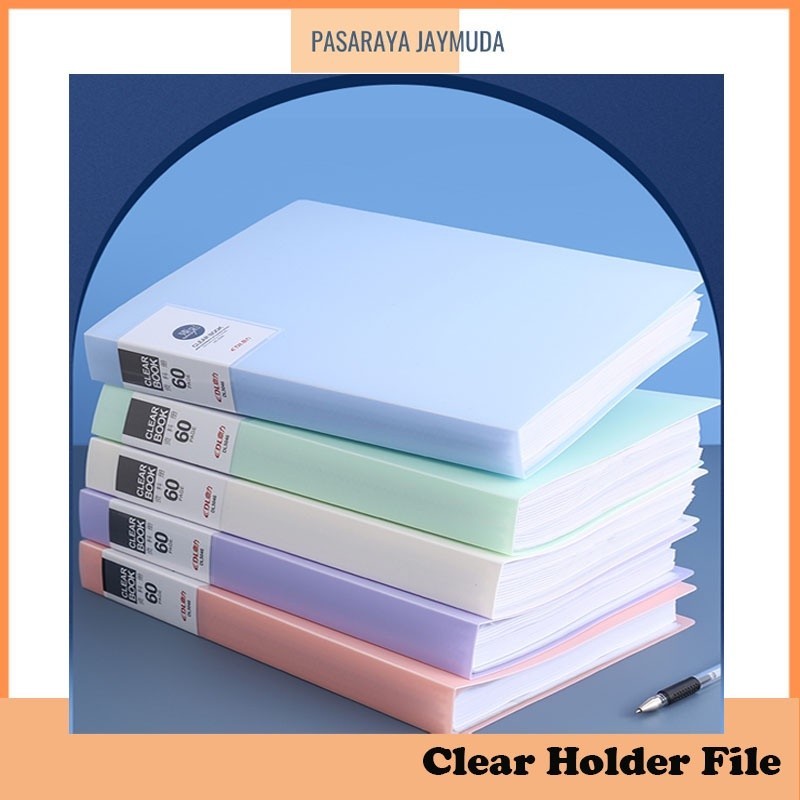 A4 Morandi Clear File | 20 40 60 80 100 Pockets | Clear Book Folder ...