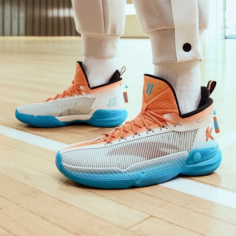 Anta Men KT9 Basketball Shoes - White/Orange/Blue 812341101-8 | Shopee ...