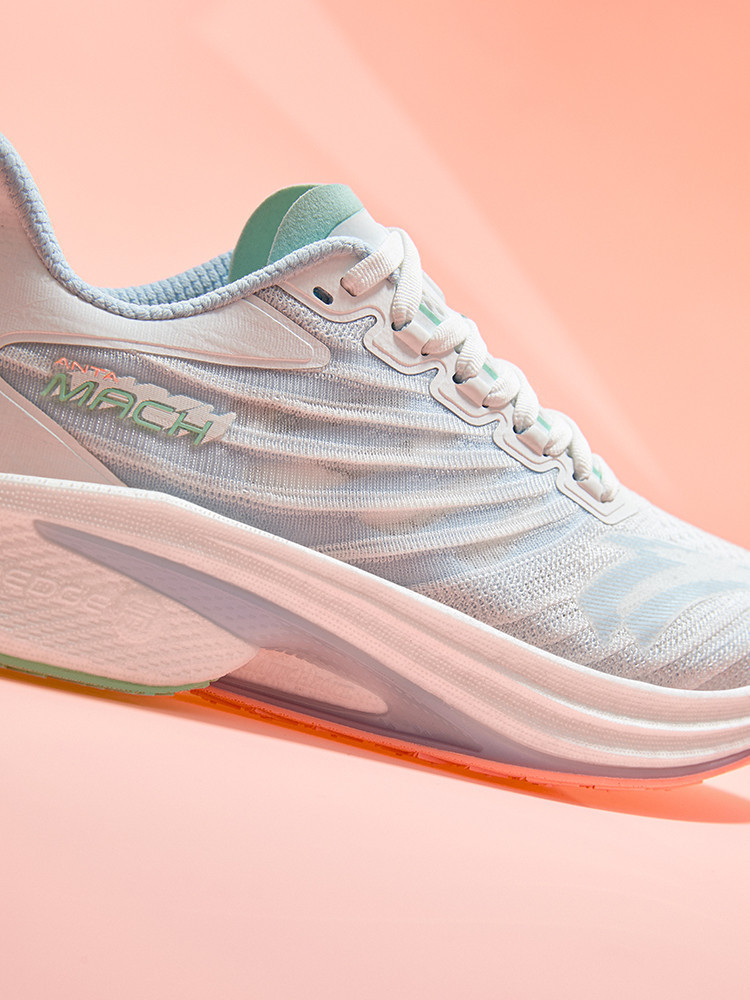 ANTA Women MACH 4 Running Shoes 1224B5583-3 Paper White/blue ...