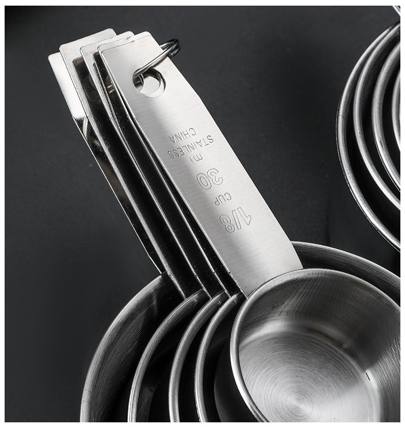 Full Stainless Steel Measuring Spoon and Measuring Cup Set Baking Tools ...