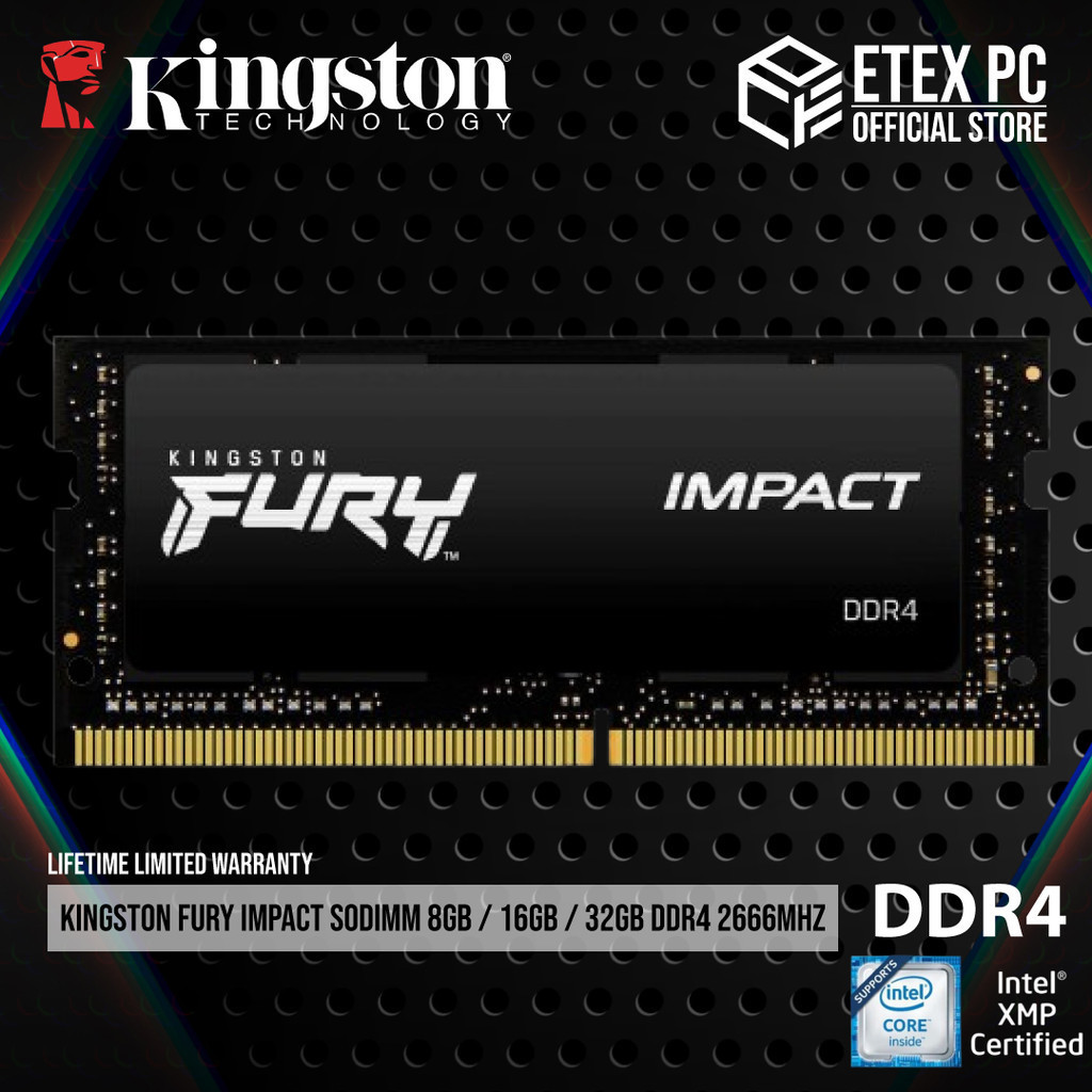 Kingston Fury Impact Sodimm 8GB / 16GB / 32GB DDR4 2666MHZ Memory Ram ( Laptop Ram ) | Shopee ...