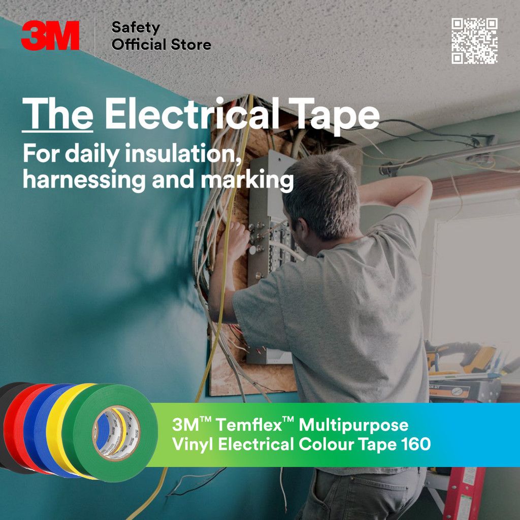 3M™ Temflex 160 Electrical Tape/ Colour Vinyl Tape/ PVC Insulation Wire ...
