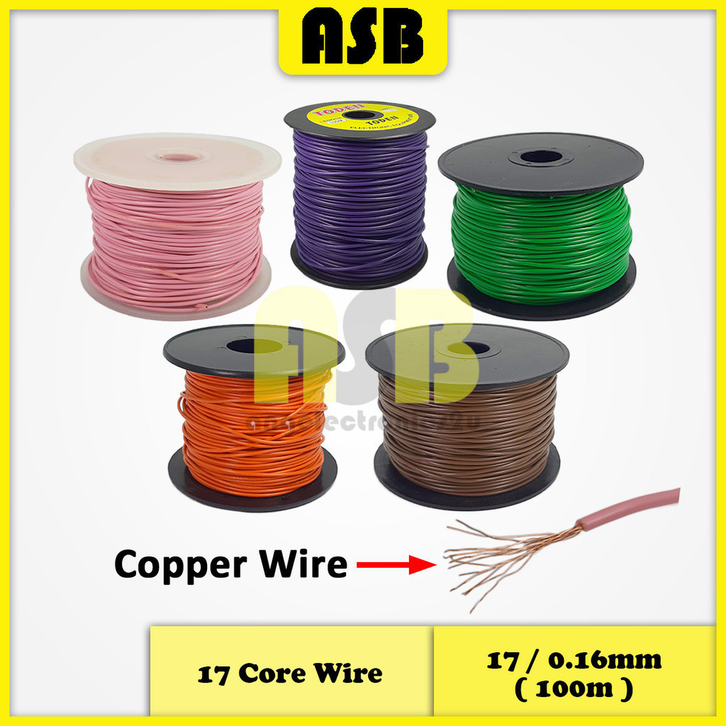 (1pc) 17/0.16mm Cable ( 100m ) 17 Core Wire ( Copper ) ( Mix Colour ...