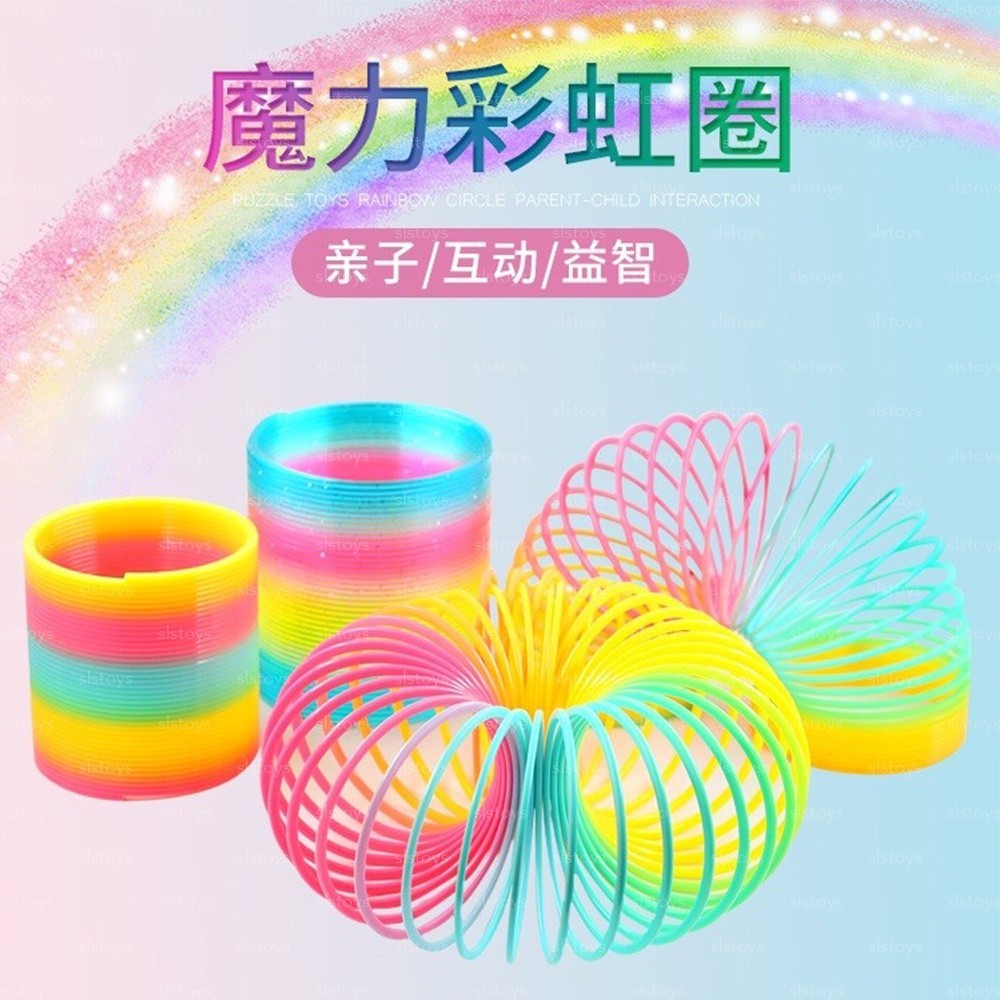 Educational Rainbow Circle Slinky Slime Creativity Flexibility Ring ...