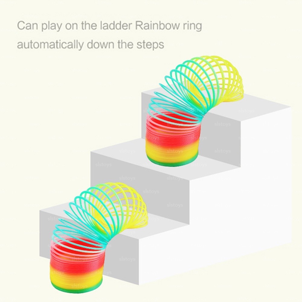 Educational Rainbow Circle Slinky Slime Creativity Flexibility Ring ...