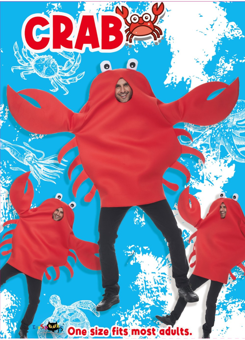Ready Stock Adult Funny Red Crab Cosplay Costume Funky Sea Animals ...