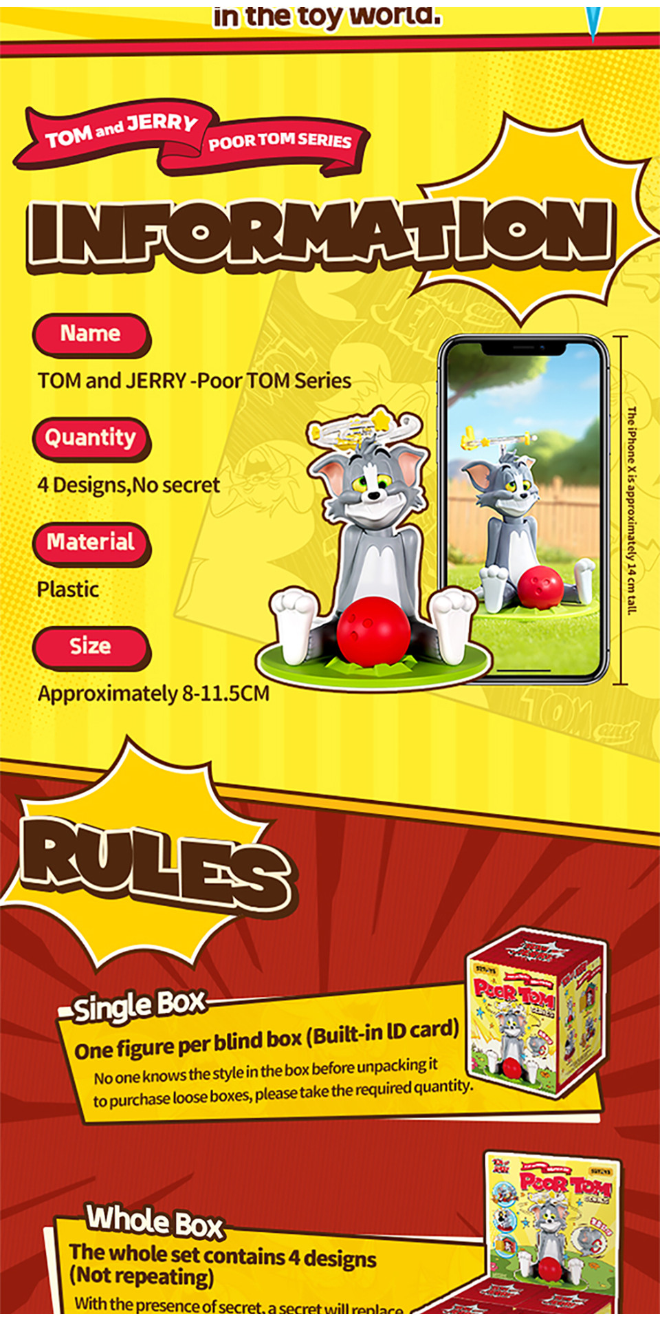 52TOYS TOM and JERRY - Poor TOM Series Series Blind Box Figure Toy ...