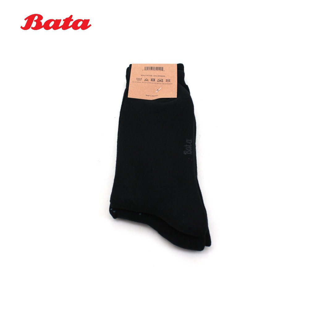 [2 in 1] BATA Men Black Cotton Socks (Crew) - 9516162 | Shopee Malaysia