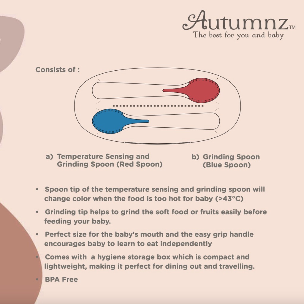 Autumnz Grinding and Temperature Sensing Spoon (with Hygiene Storage ...