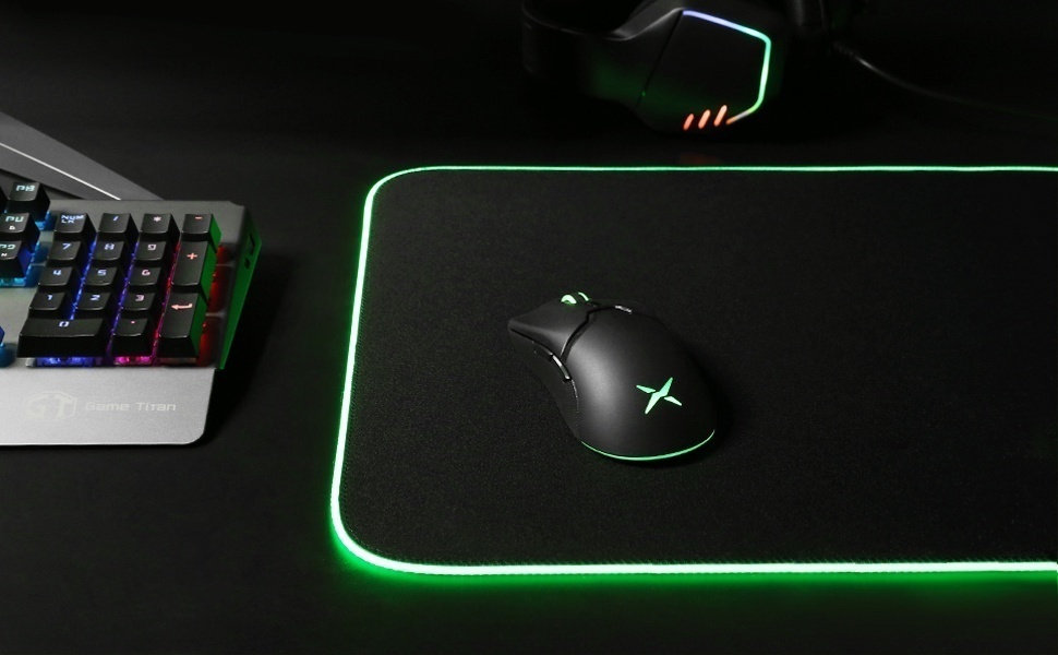 DELUX M800 Pro RGB Optical Rechargeable Programmable Wireless Gaming Mouse Type C Wired 19000 ...