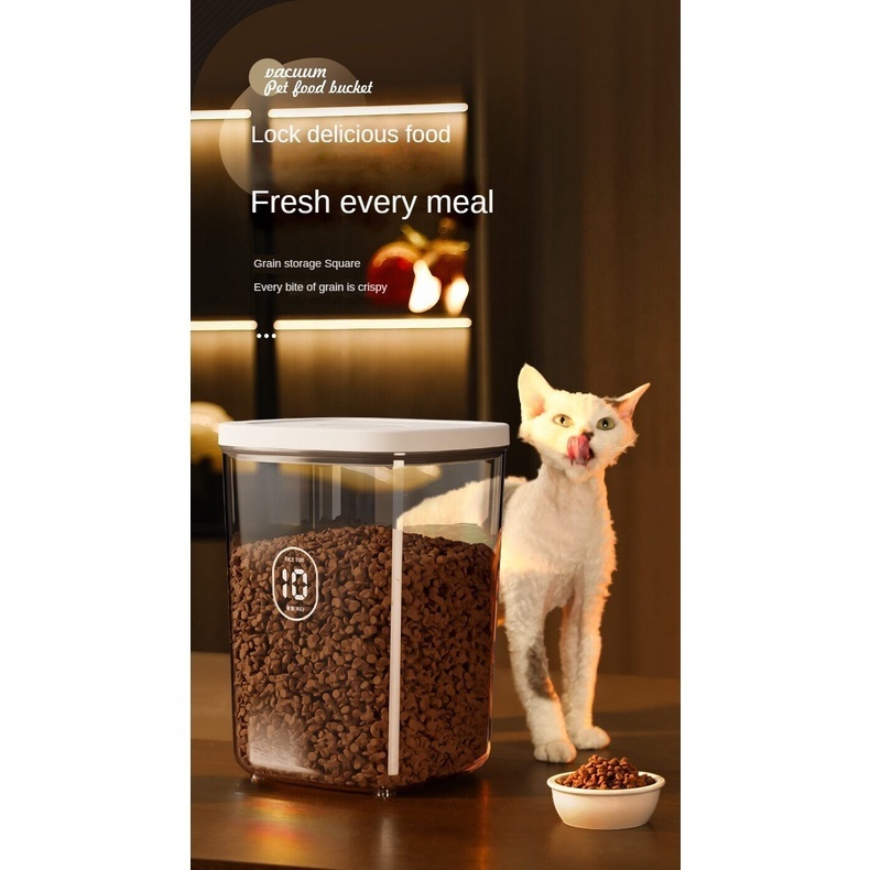 Pet Vacuum Storage Bucket Cat Food Dog Bucket Large Capacity Sealed Can ...