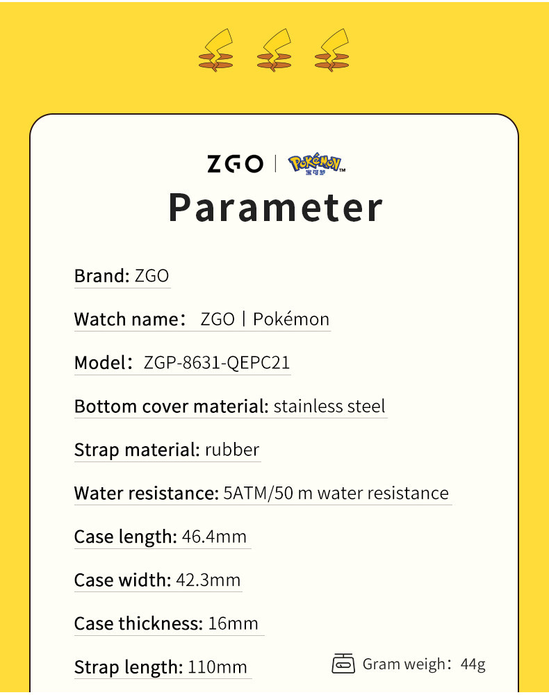 【Hot items】ZGO x Pokemon Pikachu jam tangan Original Electronic Watch ...