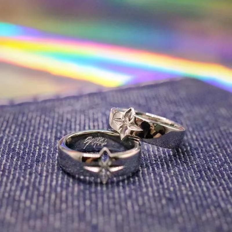 K-Pop Idol Stray Kids Ring SKZ Compass Logo Fashion Accessories Rings ...