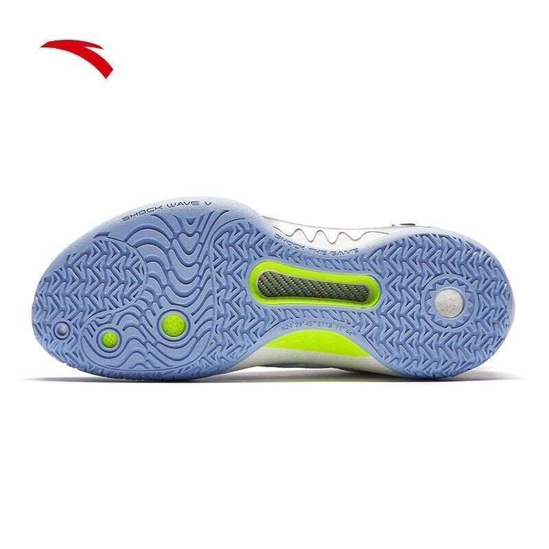 ANTA Men SHOCK WAVE 5 V2 Basketball Shoes 1124A1106-3 White/Danube blue ...