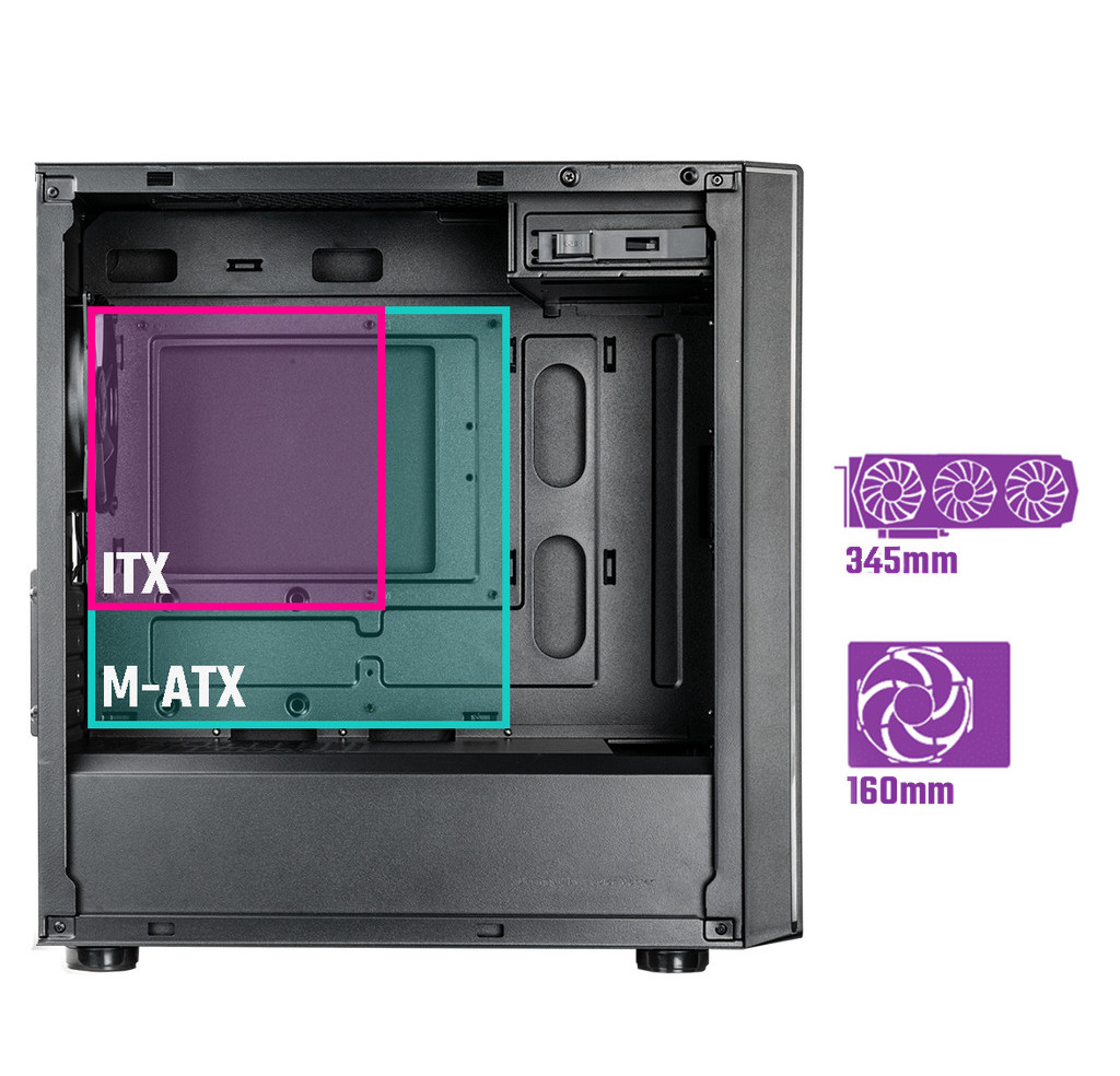 Cooler Master Elite 300 TG / Steel mATX Chassis - With Odd # E300-KG5N-S00 / E300-KN5N-S00 ...