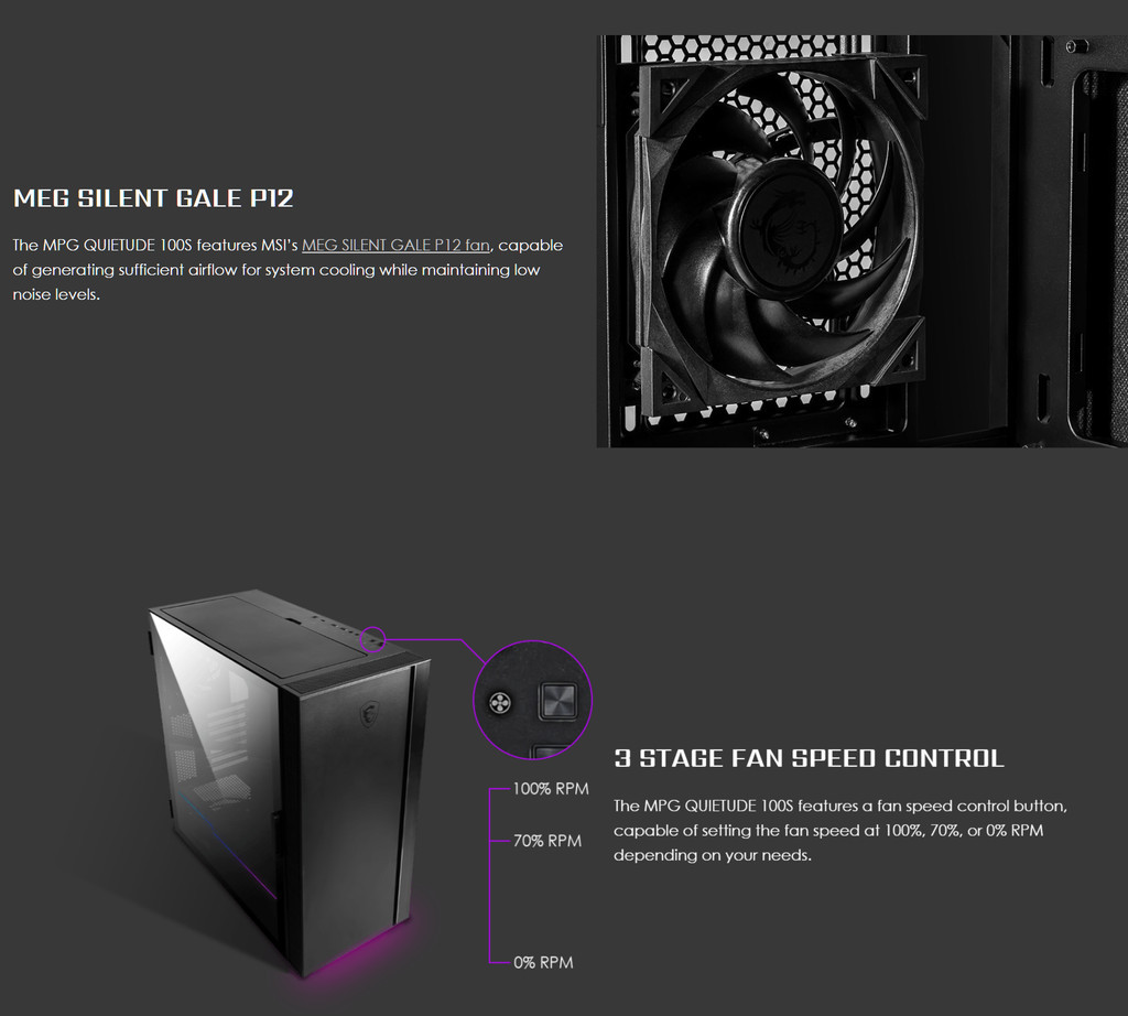 MSI MPG Quietude 100S ARGB Mid-Tower Chassis | Shopee Malaysia