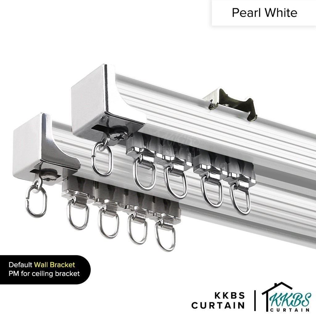 KKBS CURTAIN Avery Heavy Duty Curtain Track / Curtain Railing Double ...