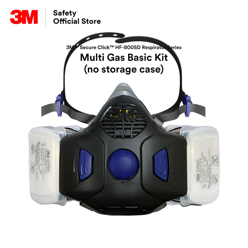 {VALUE DEAL} 3M™ Secure Click Professional Multi-Gas Respirator Set HF-800SD Series [1 set] PSD ...
