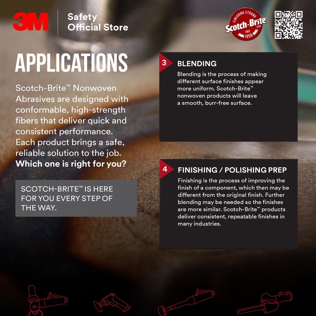 [NEW] 3M™ Scotch Brite Mighty Blue General Purpose Hand Pad/ Very Fine ...