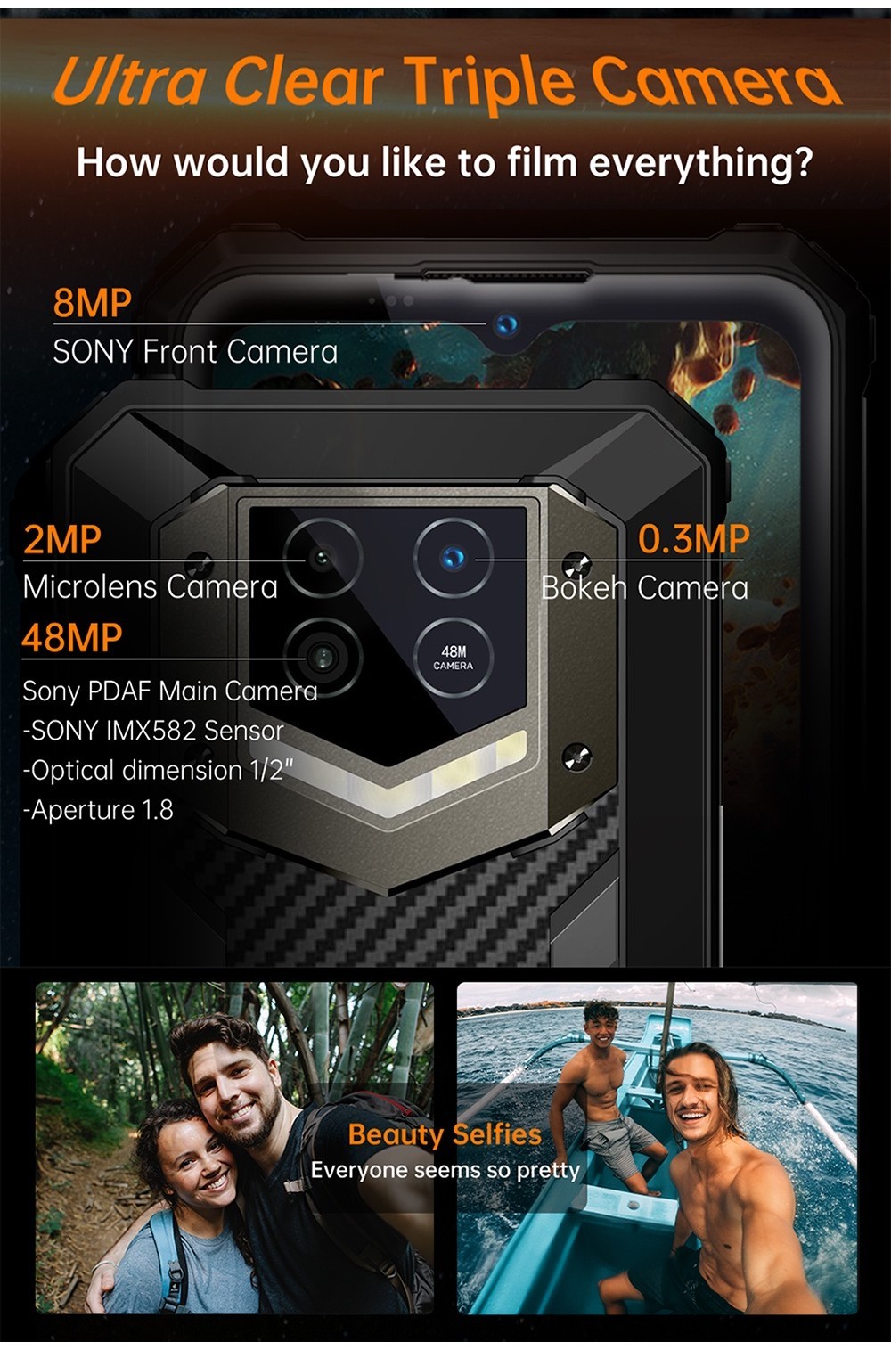 OUKITEL WP15 5G（15600mAh/8GB+128GB/6.5"HD+/Android11/48MP/Octa Core/P68 ...
