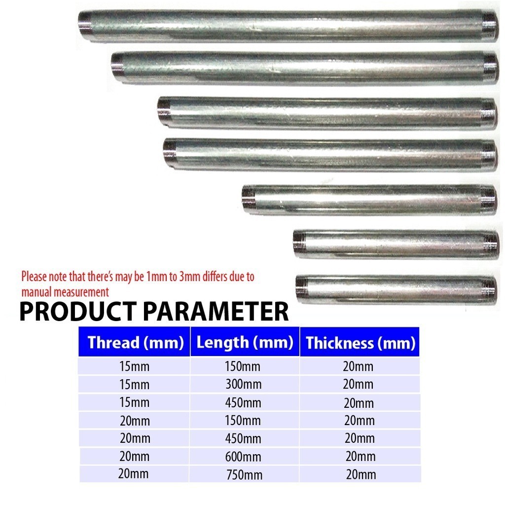 M MALL STAINLESS STEEL SUS304 15MM 20MM SHORT LONG PIPES BOTH END ...