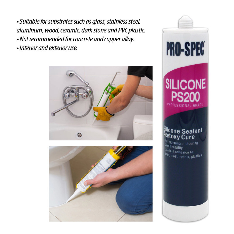 PRO-SPEC PS200 HIGH PERFORMANCE SILICONE SEALANT WHITE/ CLEAR/ BLACK ...