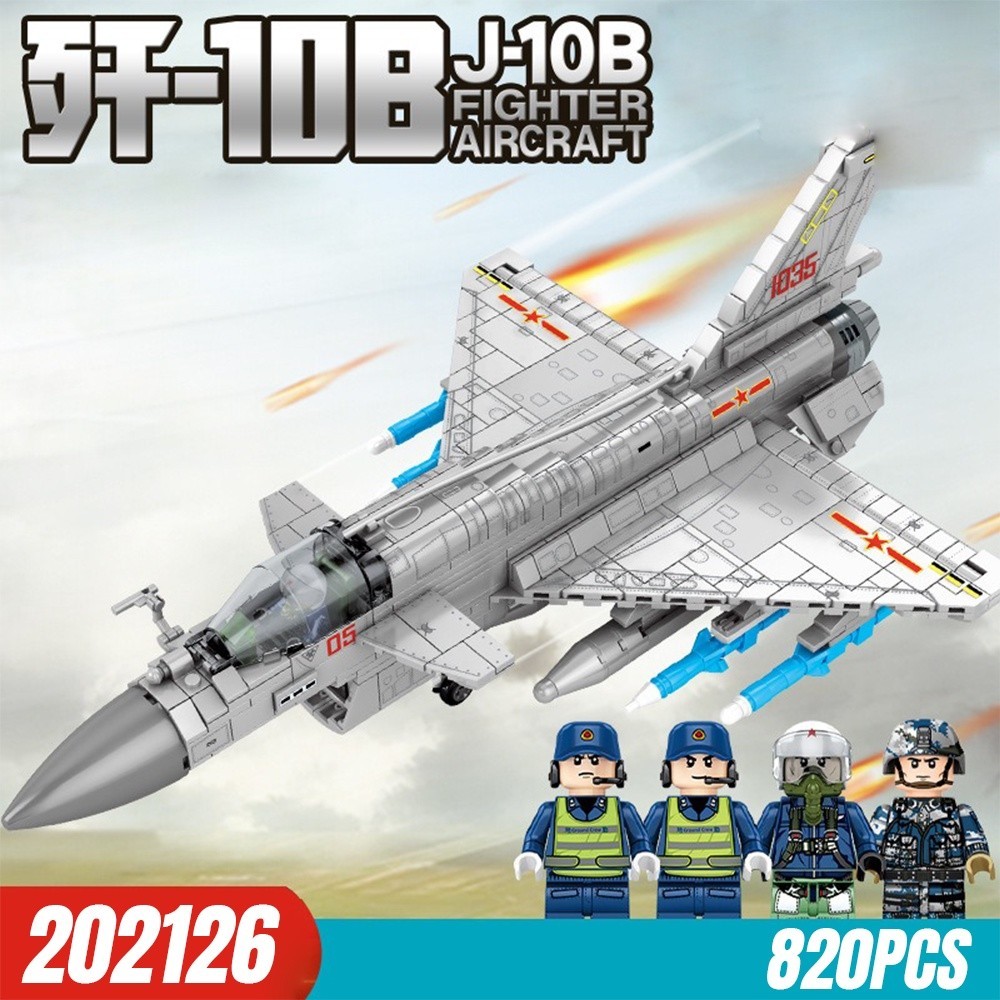 Sembo Block 202126 J-10B Fighter Aeroplane Jet Military Army Soldier ...