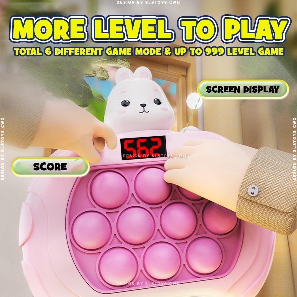 [ Display Screen ] 999 Level Pop It Electronic Quick Game Speed Push ...