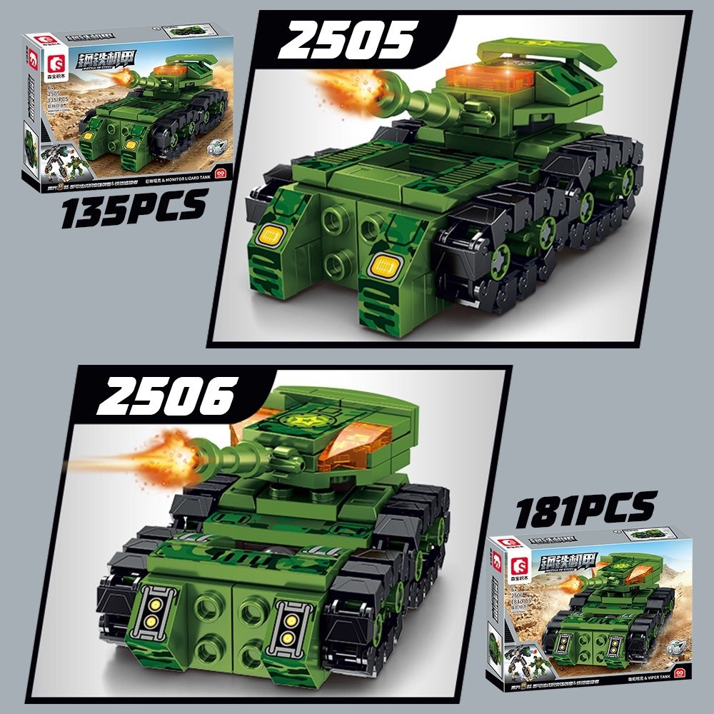 [8 IN 1] Sembo Block 2505 - 2512 Iron Blood Heavy Equipment Series Tank ...