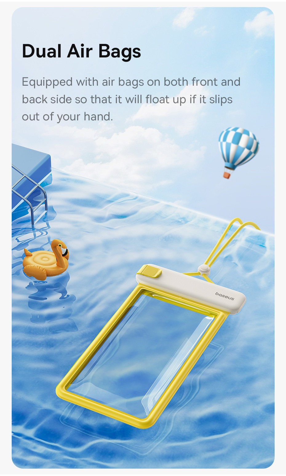 Baseus DeepDive Series IPX8 Waterproof Phone Diving Pouch Clip-On Beach ...