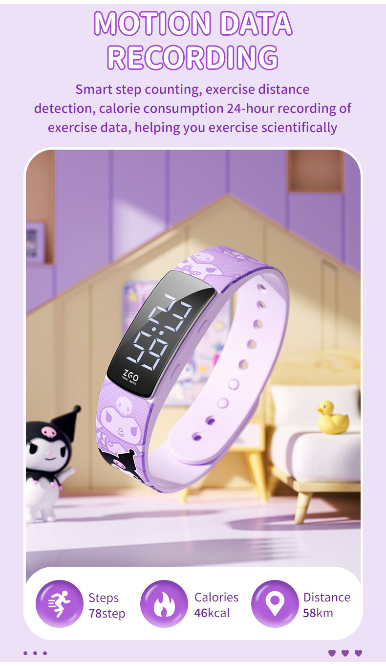 【New item Discount】ZGO x Sanrio jam tangan budak perempuan Kuromi ...