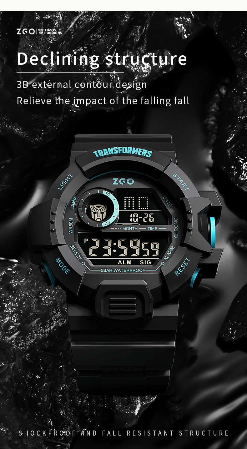 【Hot items】ZGO x Transformers jam tangan budak lelaki Trendy Mechanical ...