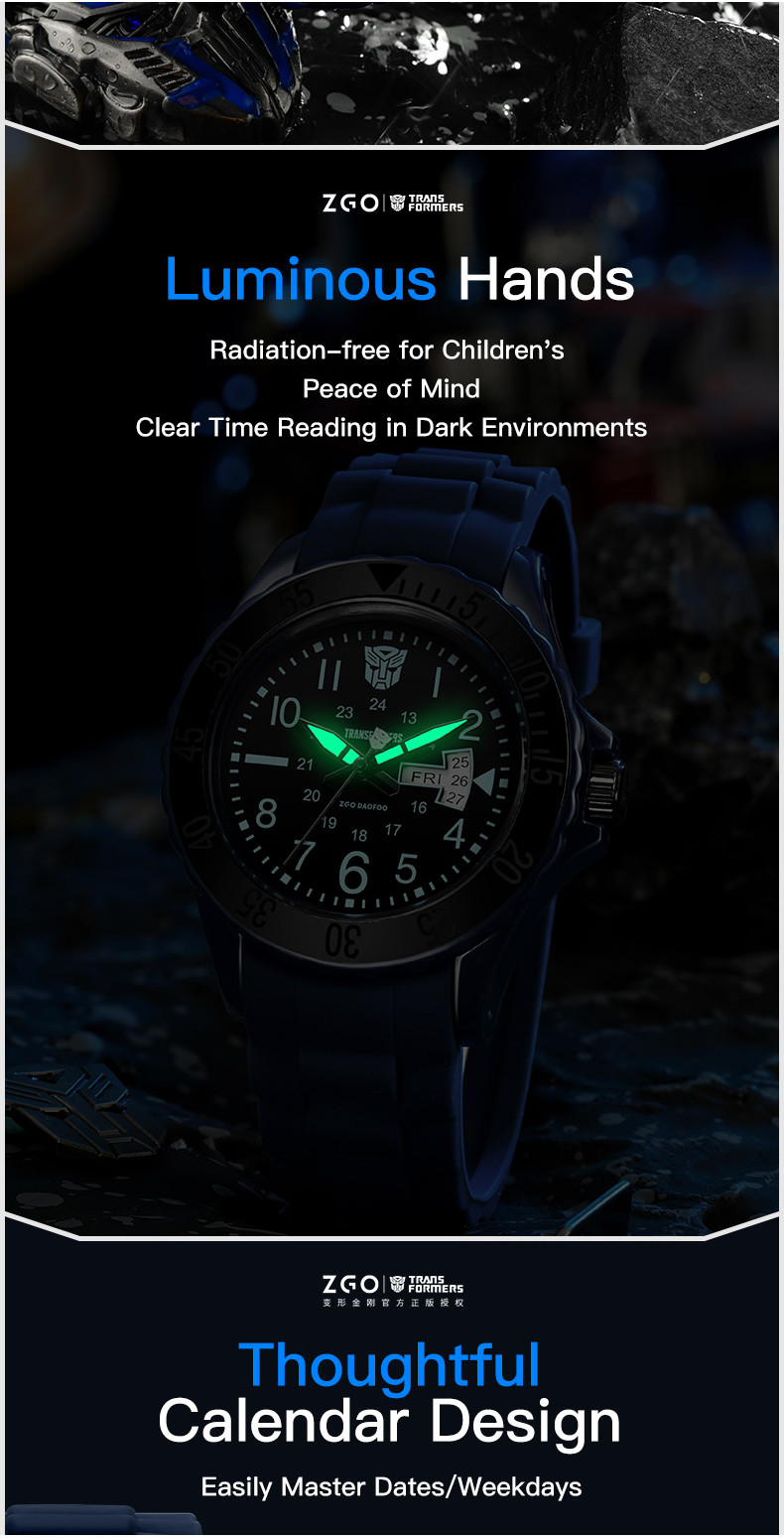 ZGO x Transformers jam tangan Optimus Prime Autobot Sports Waterproof ...