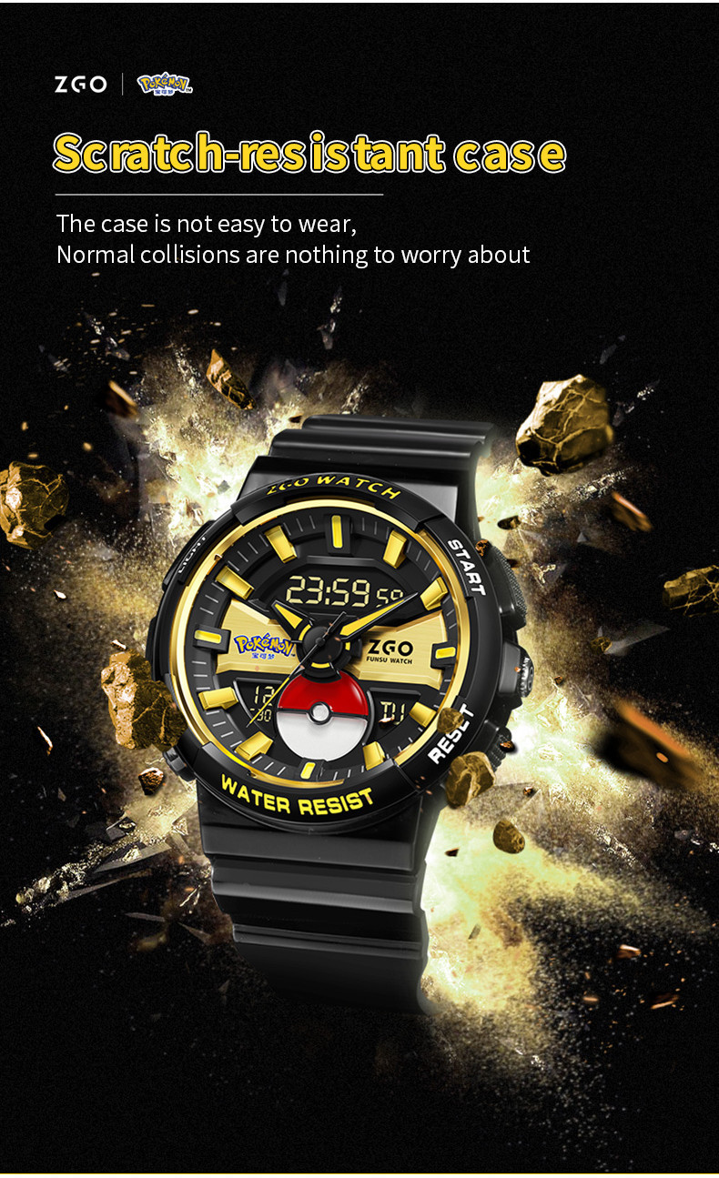 ZGO x Pokemon Pikachu jam tangan Mechanical Waterproof Watch For Men's ...