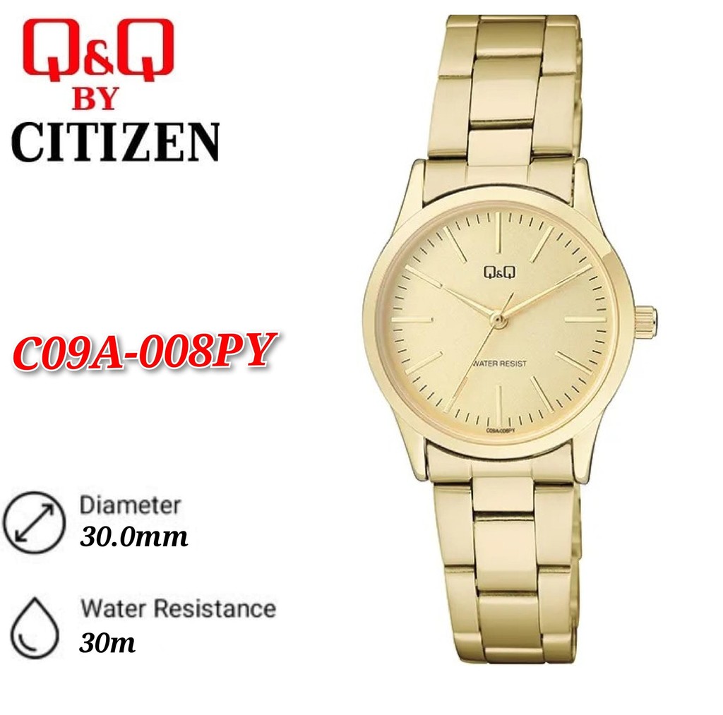 Q&Q Watch By Citizen Analogue Ladies Watch C09A-008PY - Gold | Shopee Malaysia
