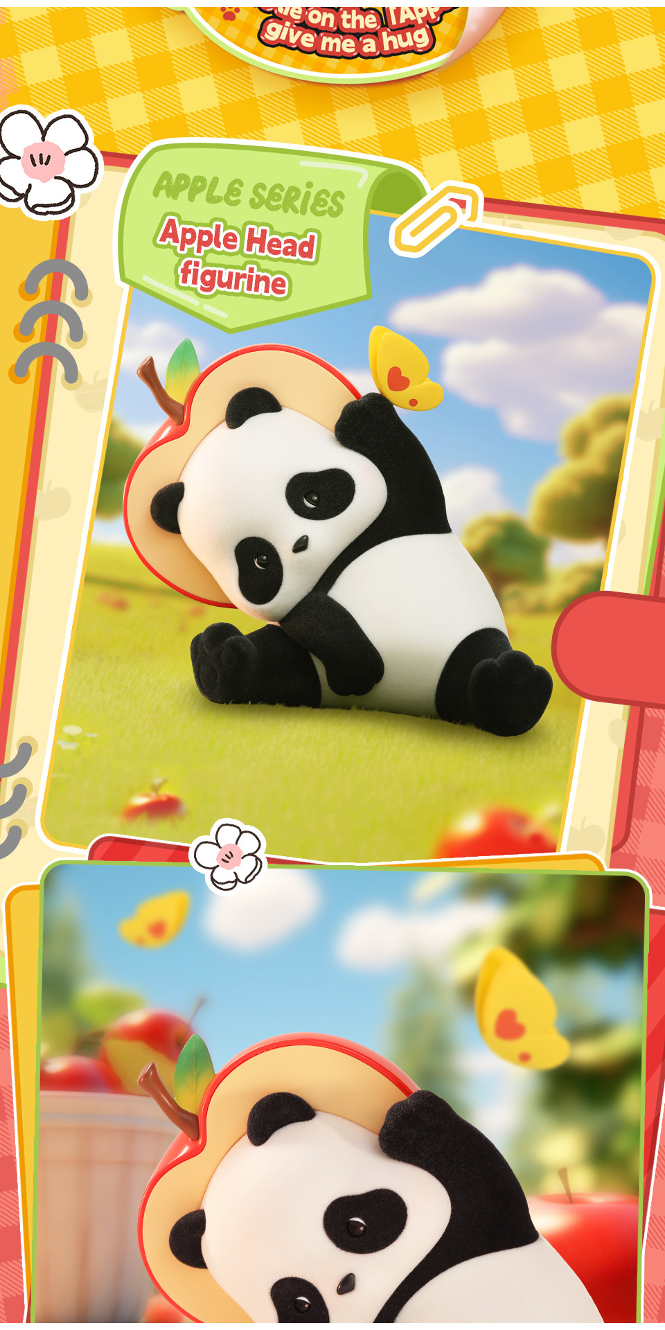 52TOYS Panda Roll Limited Edition Small-minded Panda with Apple Hat Figure/Apple Series Plush ...