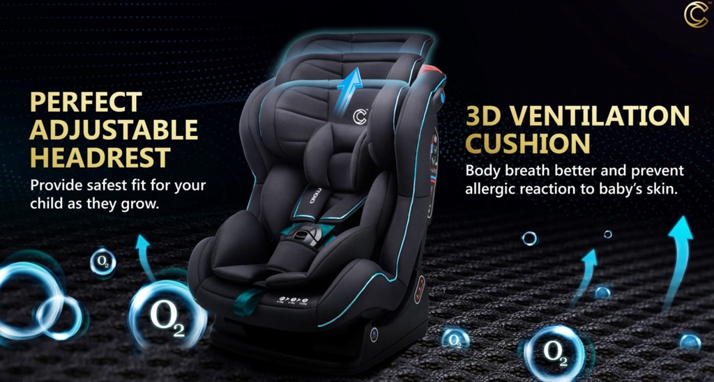 New Crolla Alpha R129 Car Seat Baby Convertible (Newborn- 25kg) Alpha ...