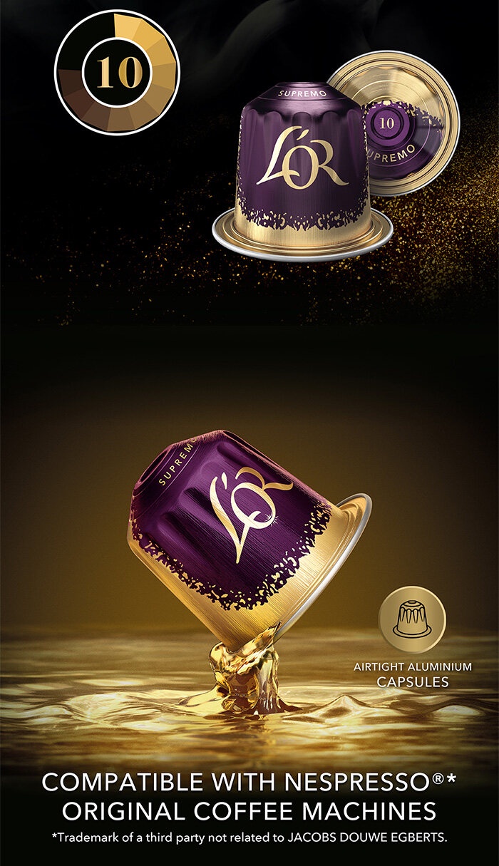(Bundle of 10) L'OR Espresso Supremo Intensity 10 Coffee Capsules ...