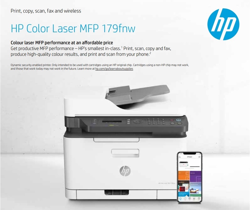 HP MFP 179fnw All In One Wireless Color Laserjet / Print Scan Copy Fax ...