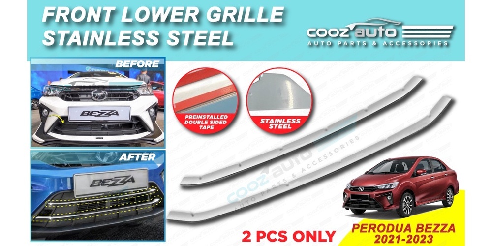 Perodua Bezza 2021-2023 Chrome Front Bumper Grille Garnish Front Lower ...