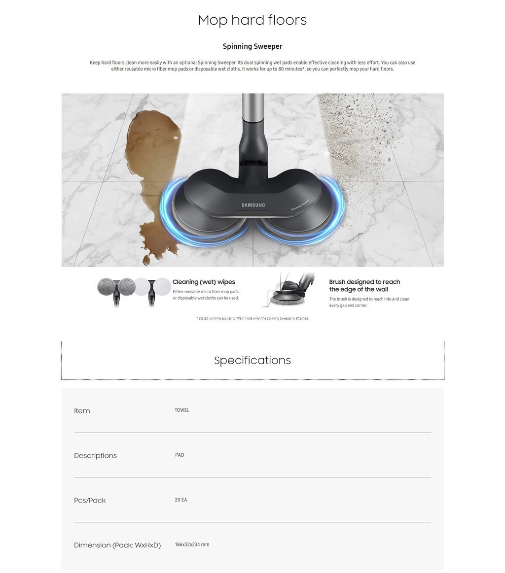 Samsung Disposable Wet Cloths for Jet series / Pack of 20 pieces | VCA ...